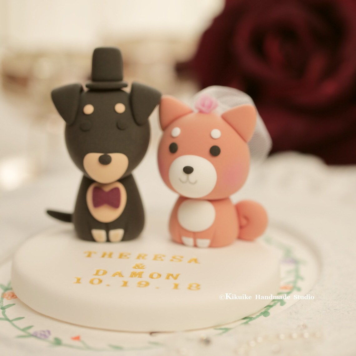 Shiba inu wedding cake topper – Kikuike Studio